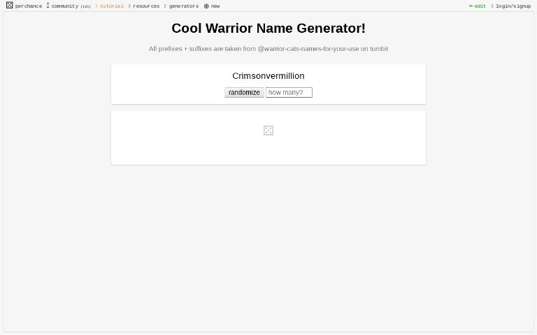 Cool Warrior Name Generator!