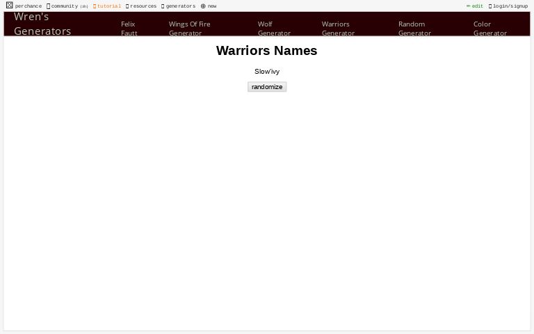 Warriors Names ― Perchance Generator
