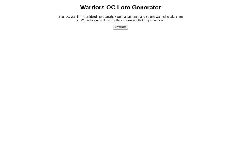 Warriors OC Lore Generator