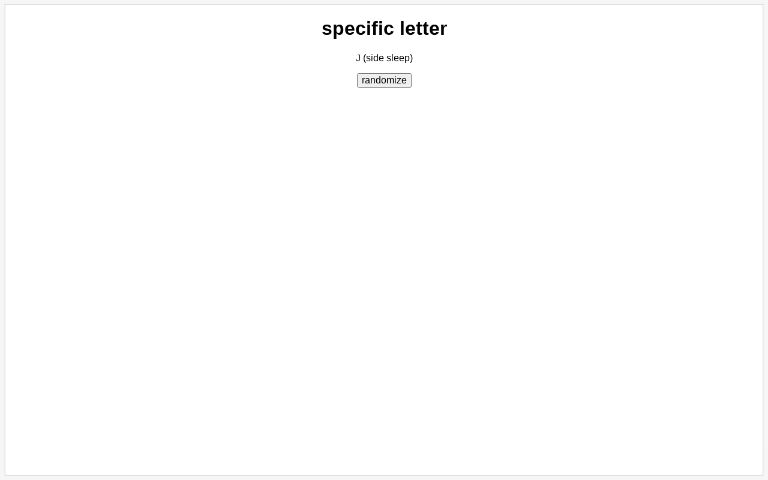 specific letter ― Perchance Generator