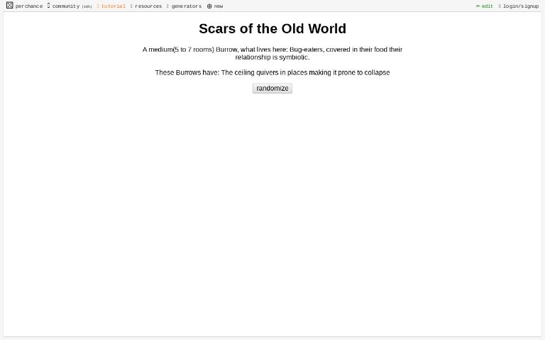 Scars of the Old World ― Perchance Generator