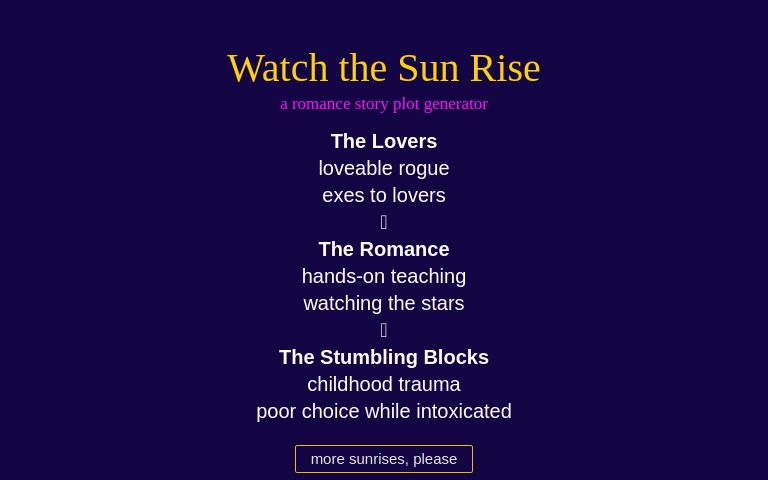 Watch the Sun Rise ― Perchance Generator