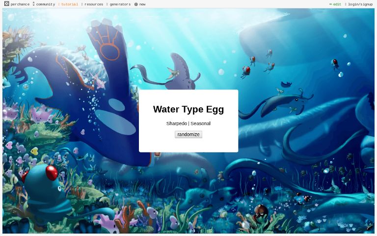 Water Type Egg ― Perchance Generator