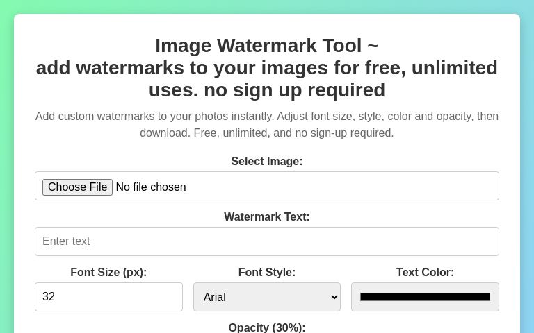 Image Watermark Tool ~ add watermarks to your images for free ...