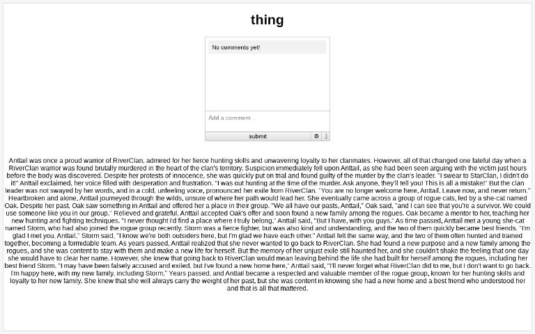 thing ― Perchance Generator