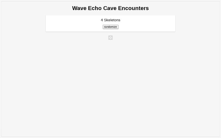 Wave Echo Cave Encounters ― Perchance Generator