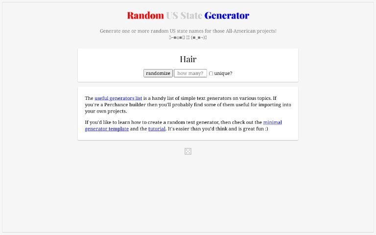 Random US State Generator