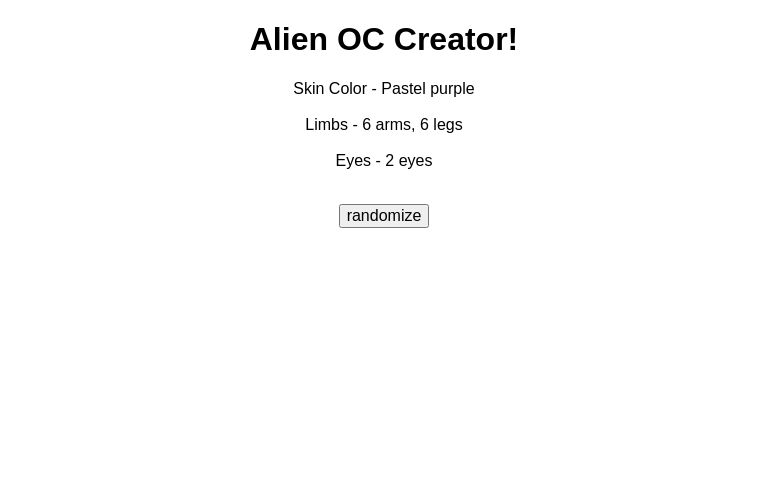 Alien OC Creator! ― Perchance Generator