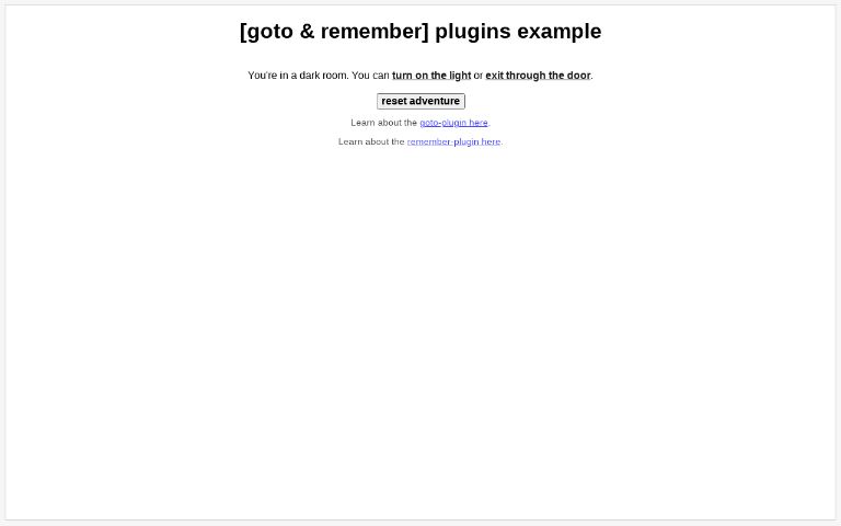 [goto & remember] plugins example ― Perchance Generator