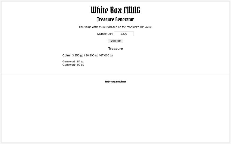 White Box FMAG ― Perchance Generator