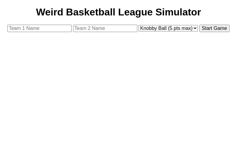 Weird Basketball League Simulator ― Perchance Generator