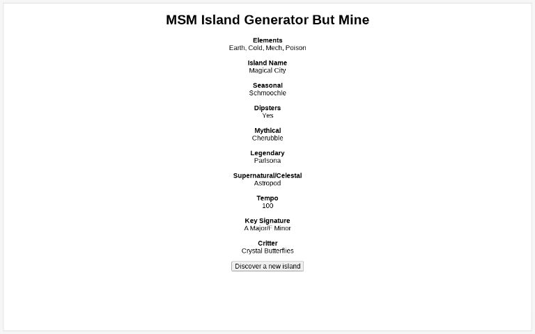 MSM Island Generator But Mine