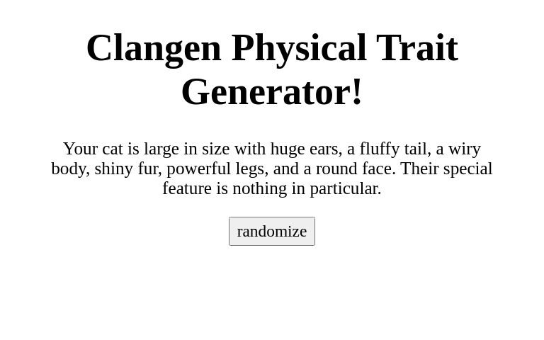 Clangen Physical Trait Generator!