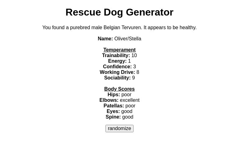Rescue Dog Generator
