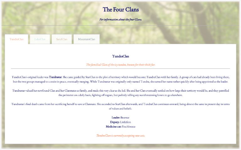The Four Clans ― Perchance Generator