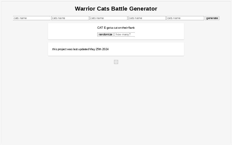 Warrior Cats Battle Generator