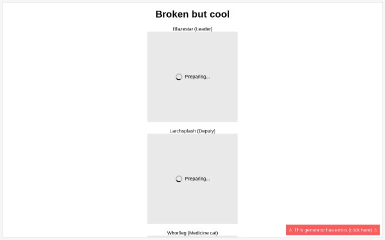 Broken but cool ― Perchance Generator