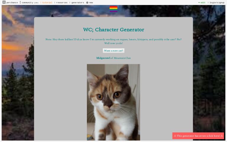 WC; Character Generator