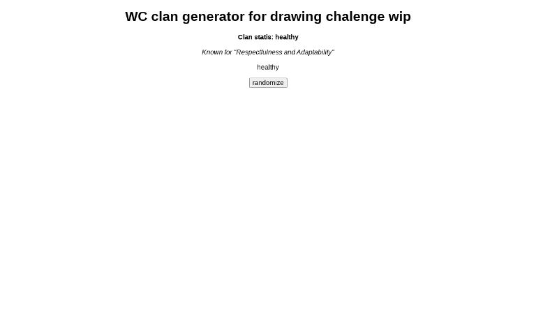 WC clan generator for drawing chalenge wip