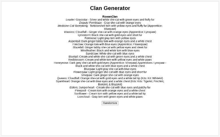 Clan Generator
