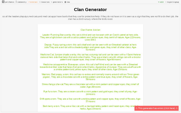 Clan Generator