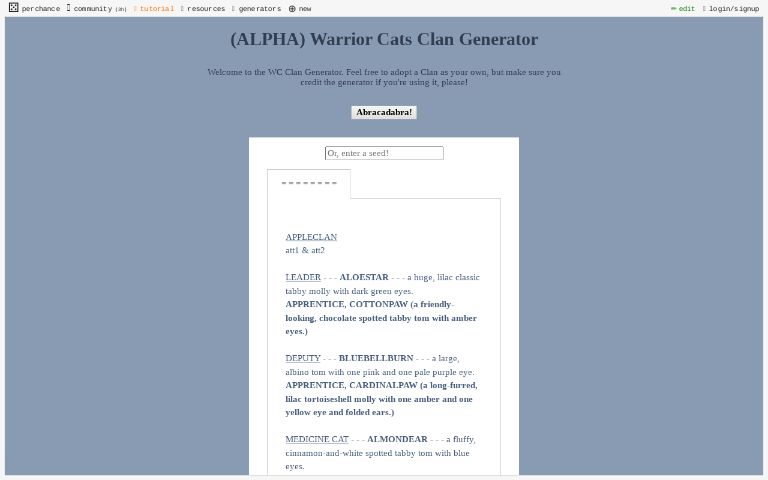 Recently Updated Generators ― Perchance