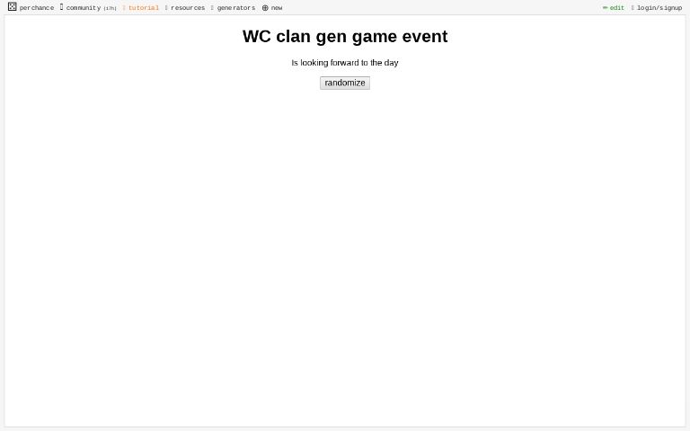 WC clan gen game event