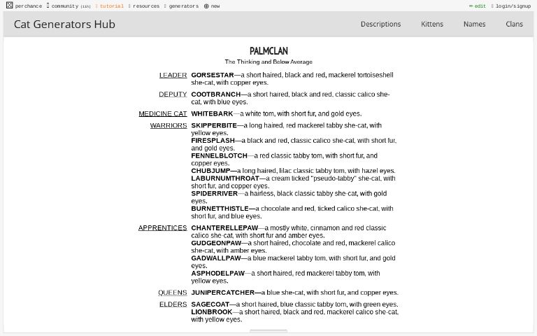 Warrior Cat Clan Generator