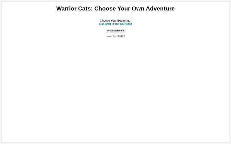 Warrior Cats: Choose Your Own Adventure ― Perchance Generator