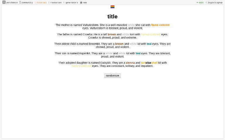 title ― Perchance Generator