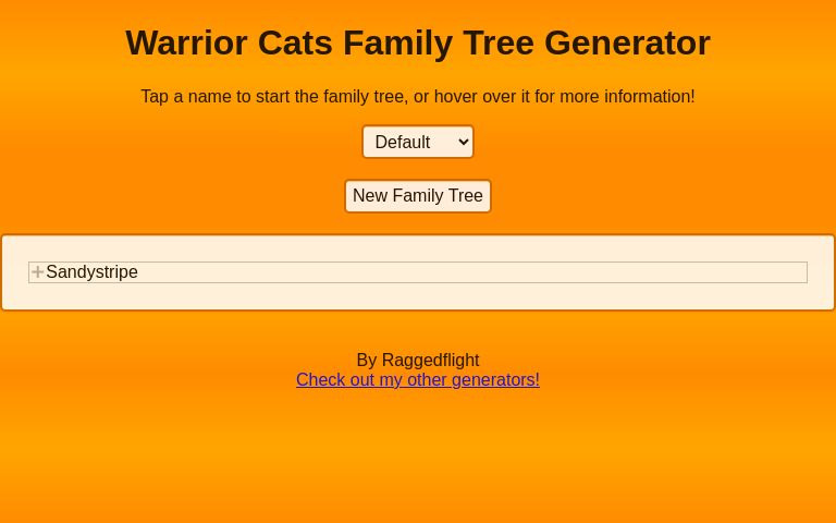 Warrior Cats Family Tree Generator