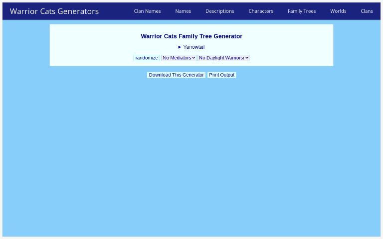 Warrior Cats Family Tree Generator