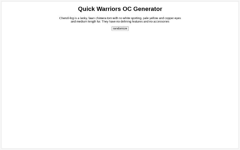 Quick Warriors OC Generator