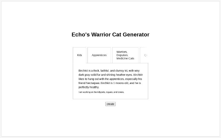 Echo's Warrior Cat Generator