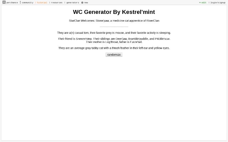 WC Generator By Kestrel'mint