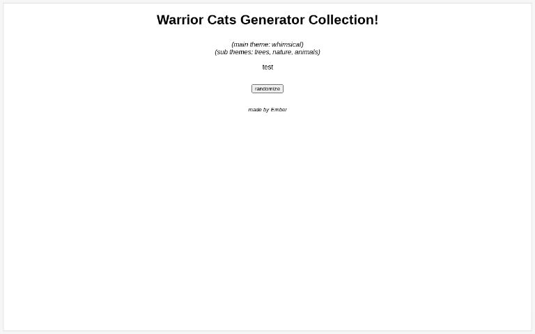 Warrior Cats Generator Collection!