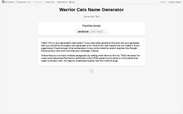 Warrior Cats Name Generator