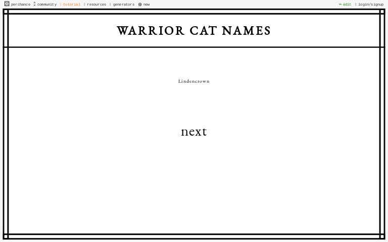 warrior cat names ― Perchance Generator