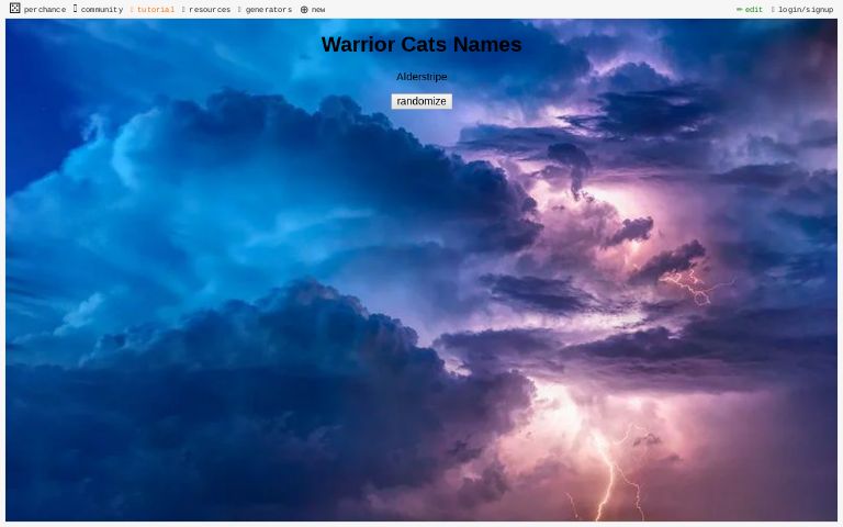 Warrior Cats Names ― Perchance Generator