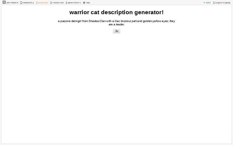 warrior cat description generator!