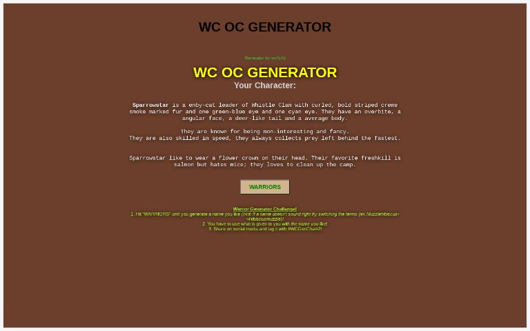 WC OC GENERATOR