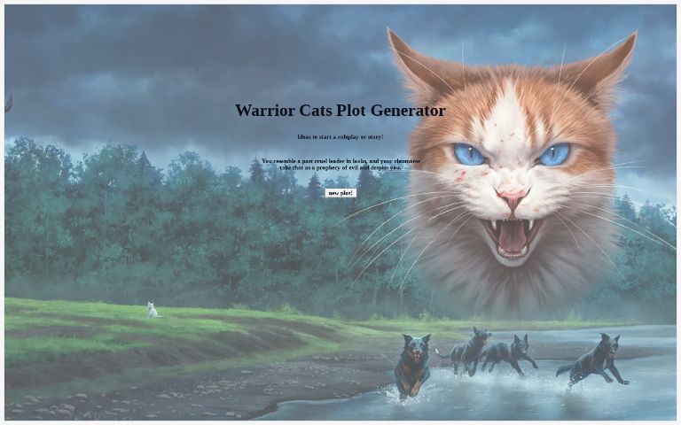 Warrior Cats Plot Generator