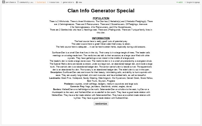 Clan Info Generator Special