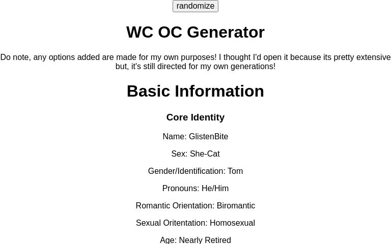 WC OC Generator