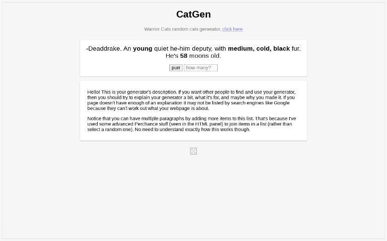 CatGen ― Perchance Generator