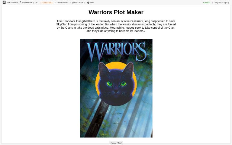 Warriors Plot Maker ― Perchance Generator