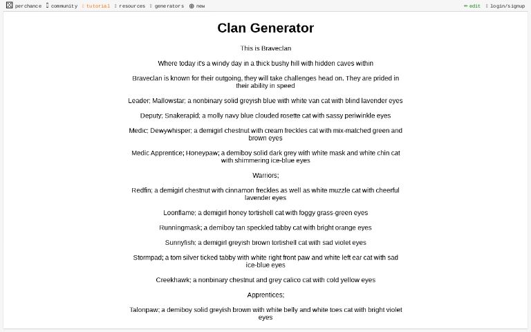 Clan Generator