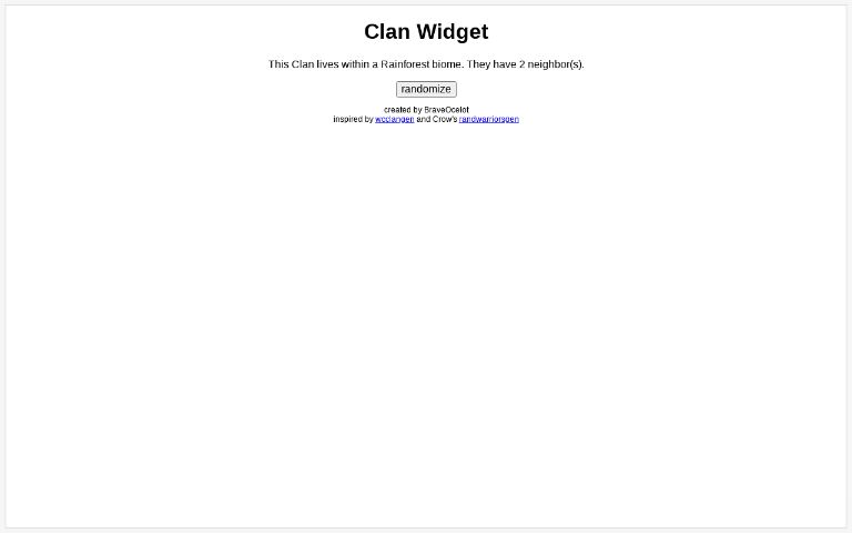 Clan Widget ― Perchance Generator