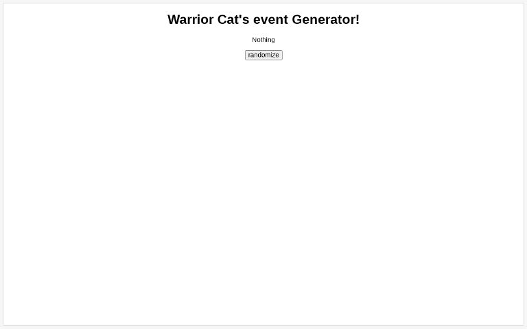 Warrior Cat's event Generator!