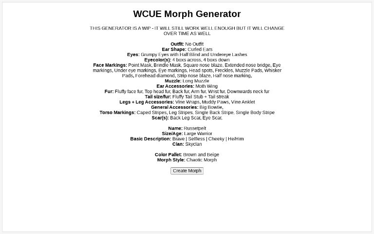 WCUE Morph Generator